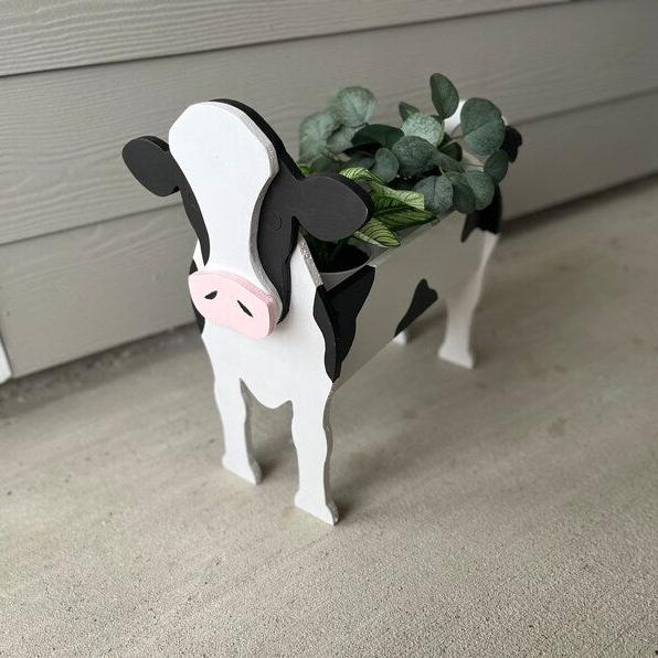 Handcrafted Cow Flower Pot – Cafmelo